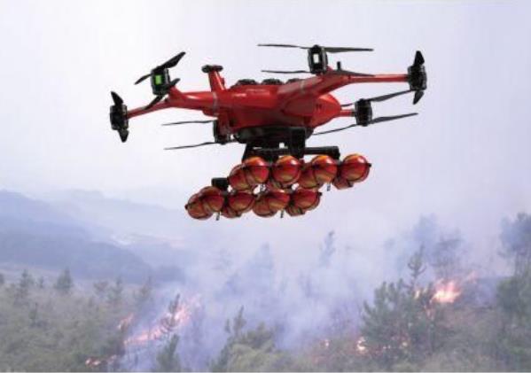 UAV emergency response in the event of wildfire firefighting